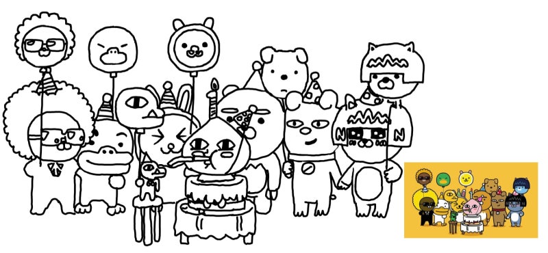 [유아 색칠공부 모음] 카카오프렌즈편① (도안,인쇄,다운) : 네이버 블로그