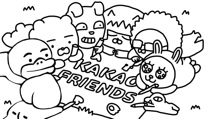 [유아 색칠공부 모음] 카카오프렌즈편① (도안,인쇄,다운) : 네이버 블로그