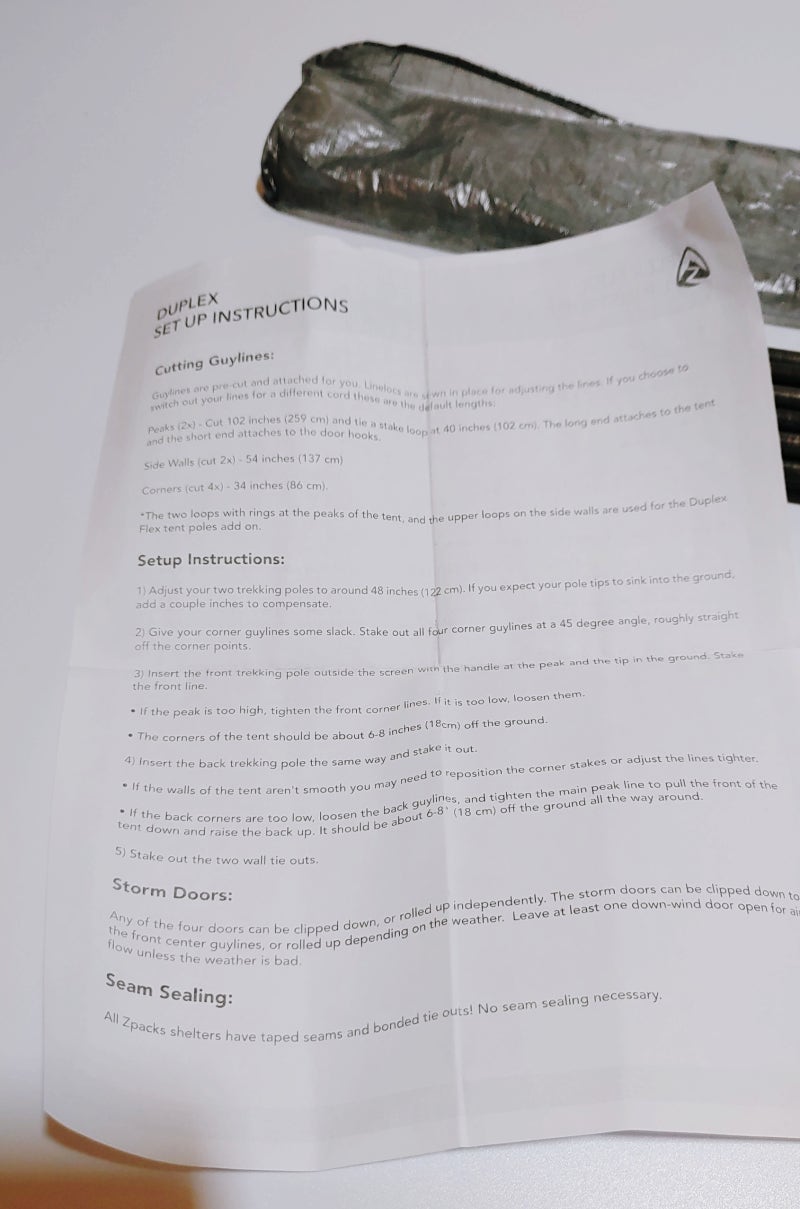 [초경량 백패킹 장비]지팩스 듀플렉스 텐트 자립킷 Zpacks Duplex Freestanding Flex Kit : 네이버 블로그