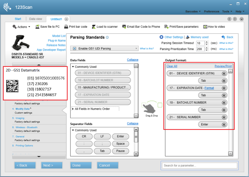 Zebra Scanner 이용한 UDI/GS1/Blood Bag barcode Parsing(데이터 파싱) : 네이버 블로그
