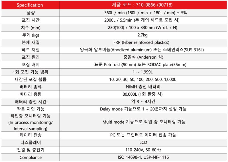 에어샘플러 / 부유균측정기 / DUO SAS SUPER 360 / Air sampler / SAS Air sampler ...