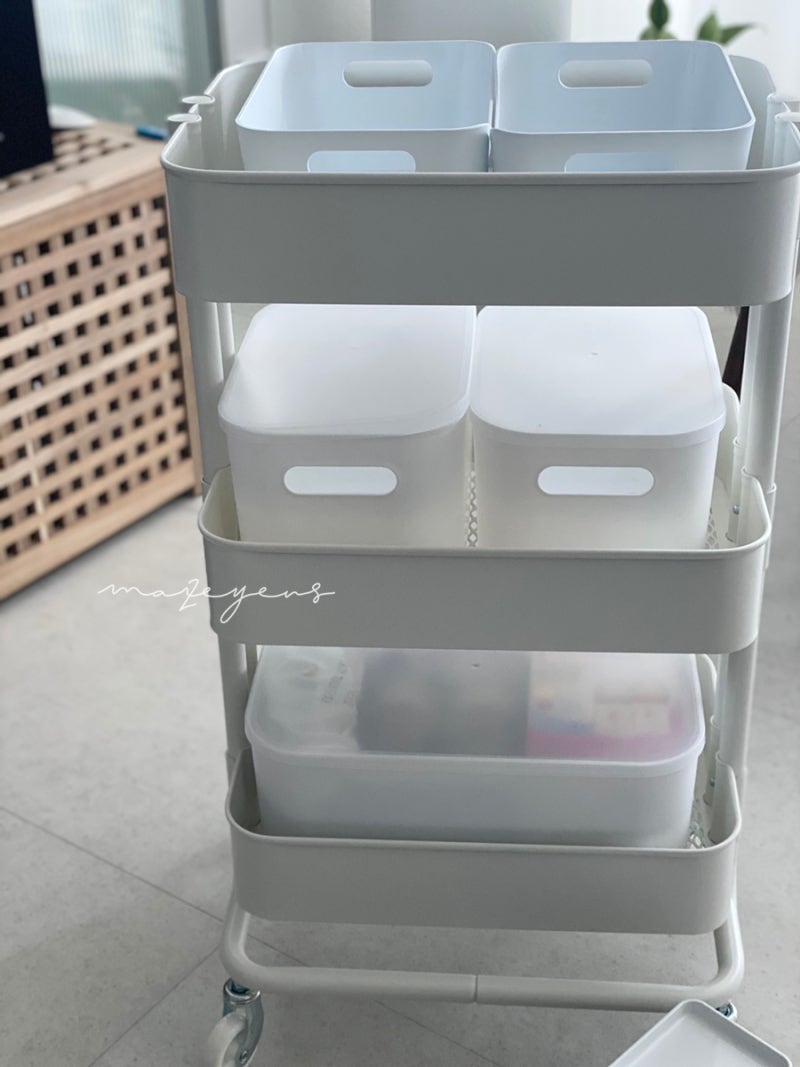 출산용품 이케아 로스코그 트롤리 수납함 비교 정리 오늘의집 초대코드 Maor22xi 네이버 블로그