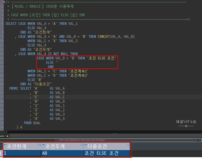 SQL 조건(IF,DECODE,CASE) 함수 MySQL과 Oracle 차이점과 사용 법 : 네이버 블로그