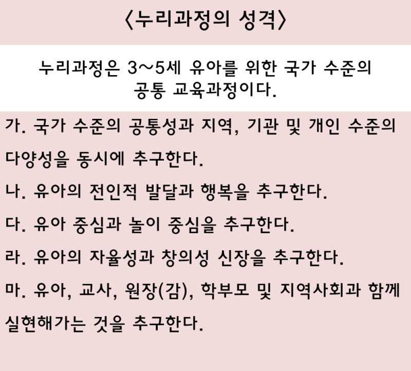 누리과정 2019 개정 누리과정이란 무엇일까요 유치원 교육과정 누리과정 성격 누리과정 5개 영역 유아교육과정