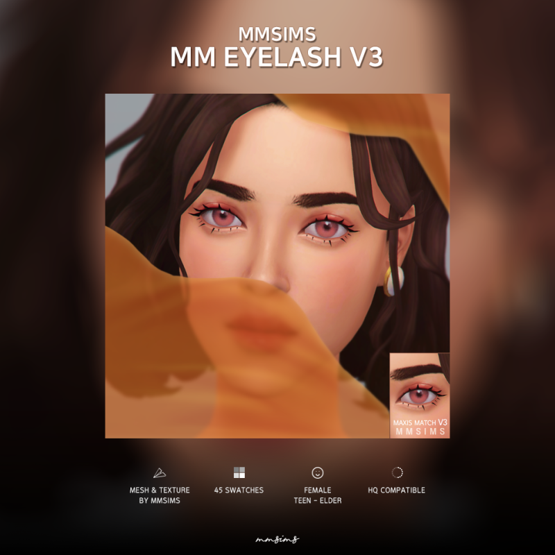 심즈4 CC 3D 속눈썹 // MMSIMS Eyelash Maxis Match v3 : 네이버 블로그