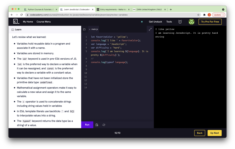 javascript codecademy