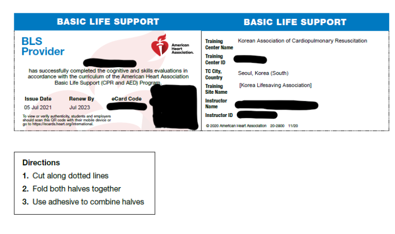 BLS Provider 자격증 (Ecard) 발급방법 : 네이버 블로그