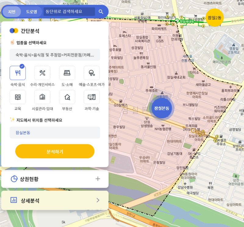 상권정보 무료분석사이트 사업장 수 유동인구 예상매출 알아보기 창업 입지조건 매장 오픈 위치 정할 때 Feat소상공인