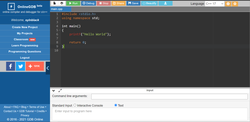 onlineGDB [온라인 개발 환경][웹 IDE] : 네이버 블로그