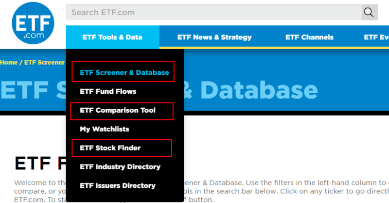 미국 주식 ETF 종목 못 고를땐?! ETF.com 사이트 소개 및 활용 방법 : 네이버 블로그