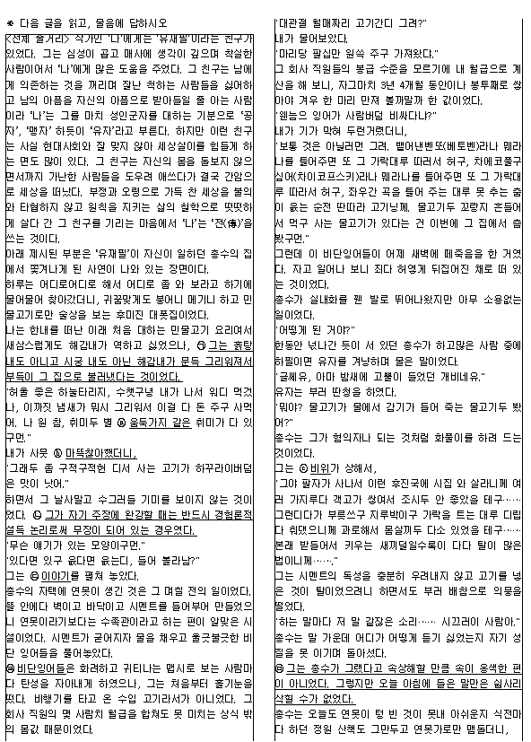 국어의훈련 고1 기출문제 유자소전 풀이 네이버 블로그