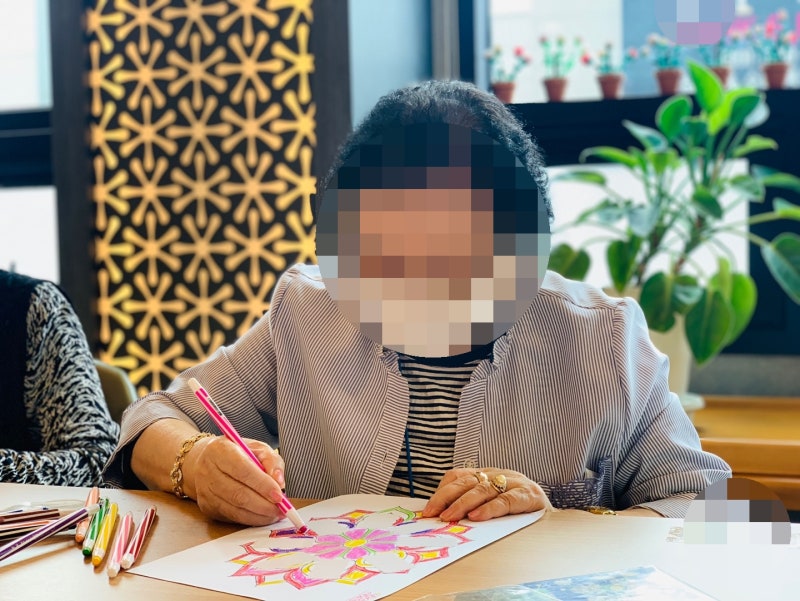 식사동노인주간보호센터만다라 색칠하기꽃 만다라시니어데이케어주은 일산센터 네이버 블로그