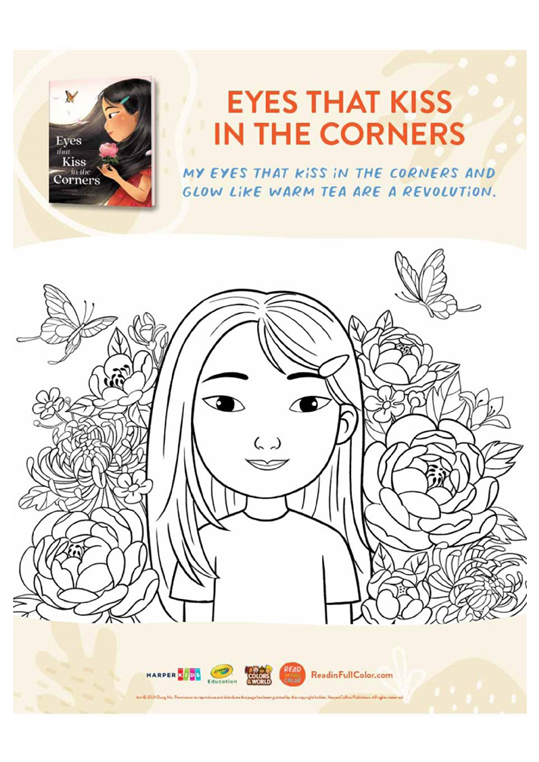 영어 도서 : "귀퉁이에 키스하는 눈 (EYES THAT KISS IN THE CORNERS)" 색칠 공부 : 네이버 블로그