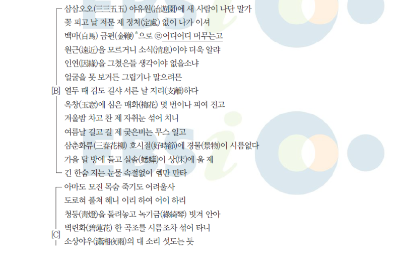 허난설헌의 규원가 현대어풀이와 감상의 포인트 해석 네이버 블로그