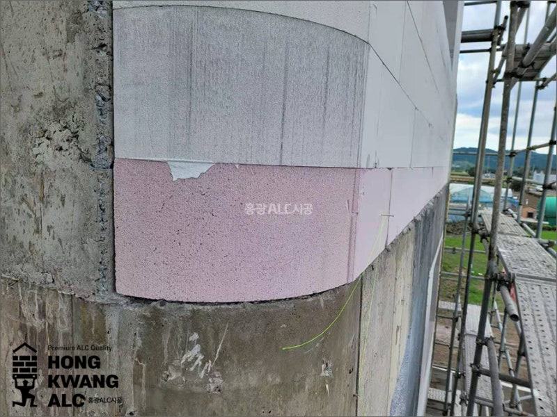제주도 애월읍 ALC주택 시공 : 시공사 - 바운하우징 건축 / ALC시공 - 홍광alc / RC조에 alc 블록 벽체 조적 ...