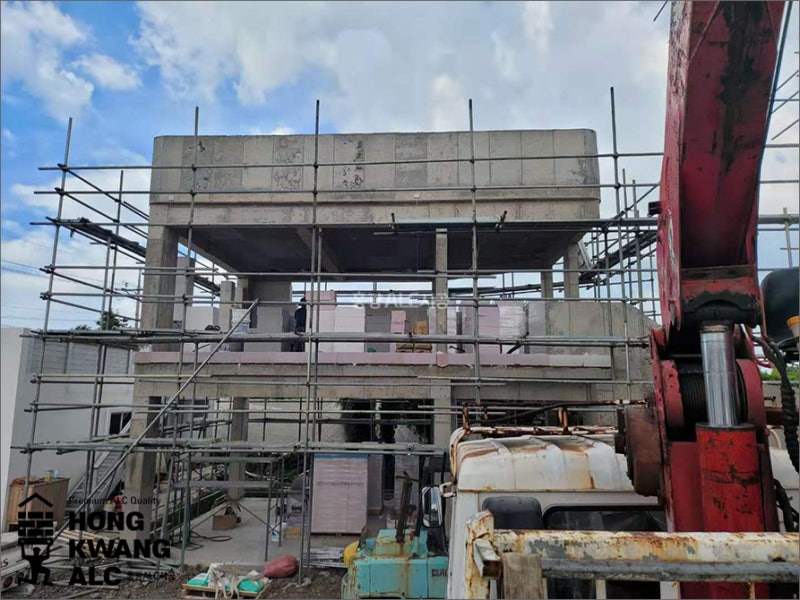 제주도 애월읍 ALC주택 시공 : 시공사 - 바운하우징 건축 / ALC시공 - 홍광alc / RC조에 alc 블록 벽체 조적 ...