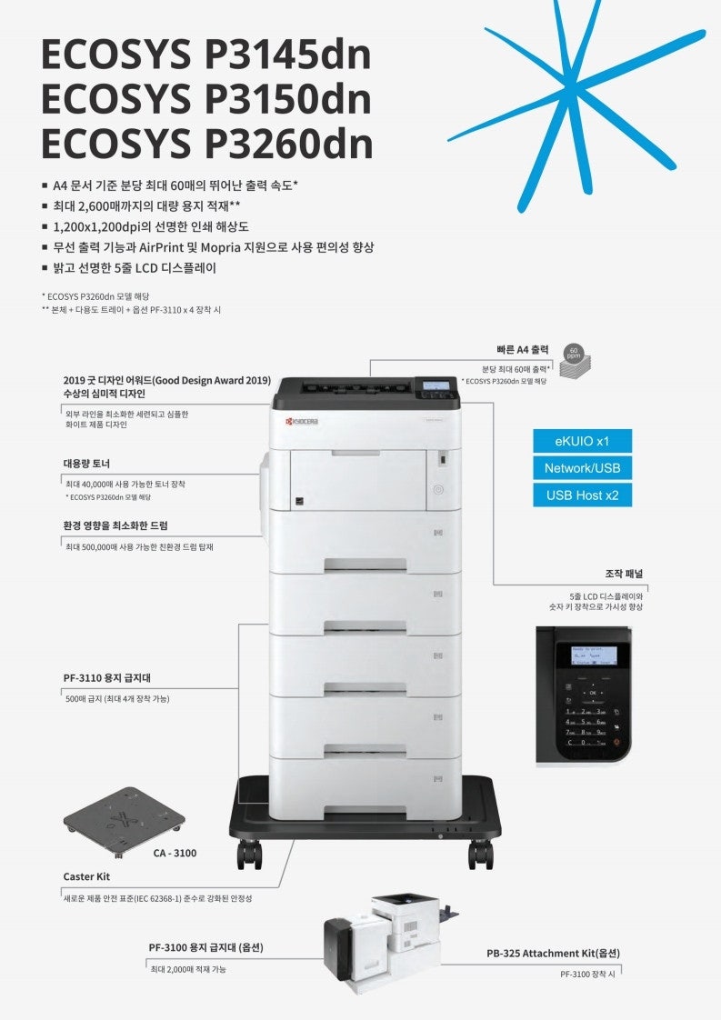 교세라 A4 흑백 레이저 프린터 ECOSYS P3145dn : 네이버 블로그