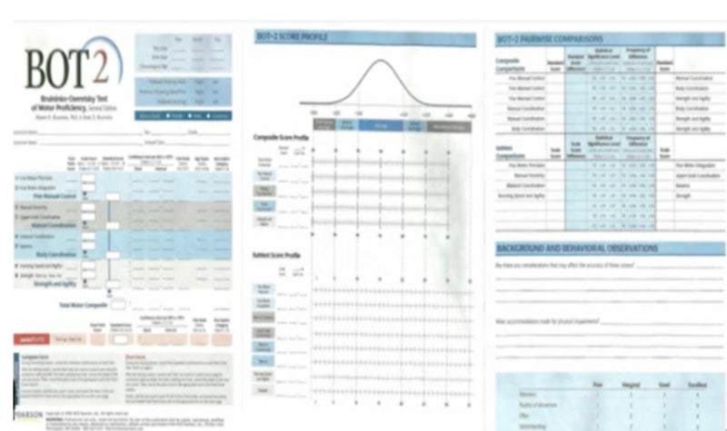 브르닝스 오세레스키 운동검사 (Bruininks Oseretsky test of Motor Proficiency, BOT-2 ...