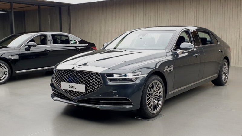 제네시스 2019 G90 LWB 5.0 가솔린, '비전을 담은 플래그십' - EQ900 hi 페이스리프트 G90L 리무진 촬영기 ...