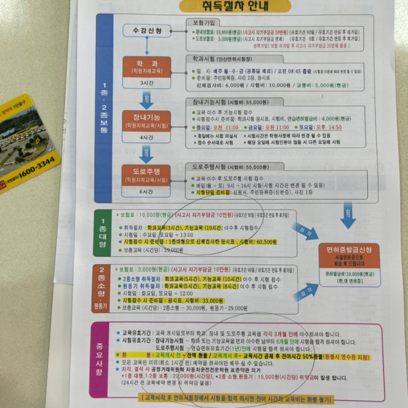 안양자동차운전전문학원 1종 보통 장내 기능 교육 및 시험 시각적