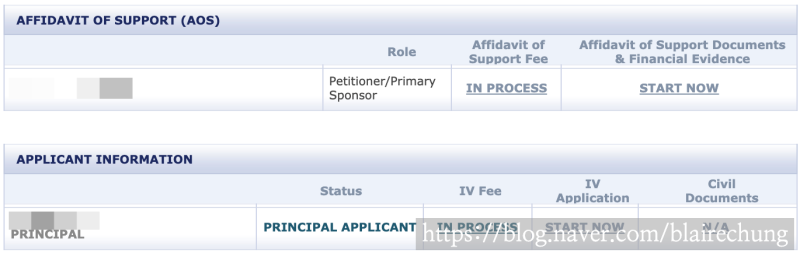 [미국 CR/IR-1] NVC Case Number/AOS & IV Fees 납부 방법 : 네이버 블로그