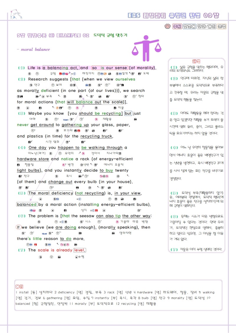 Ebs 리딩파워 유형편 완성 9강 분석 노트 한줄해석 변형 문제 워크북 네이버 블로그