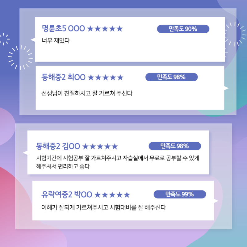 명륜동수학학원 다비드수학 학원 1주년 기념 재학생 수강후기 네이버 블로그