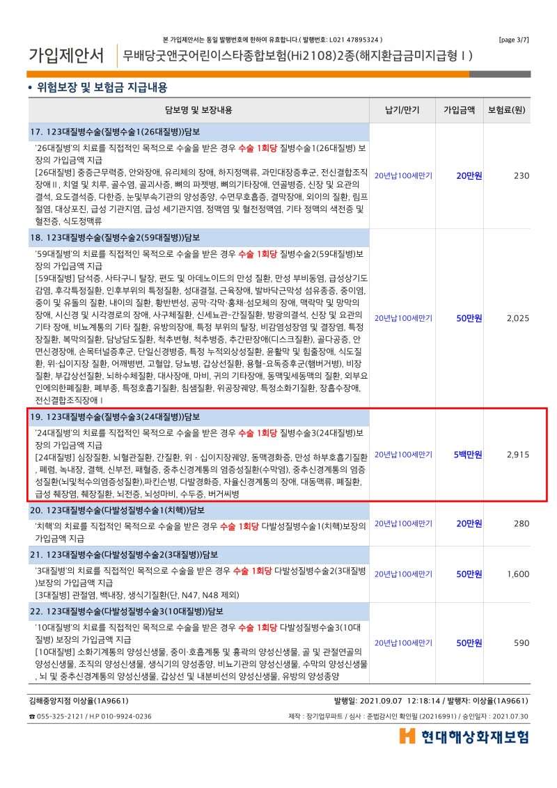 현대해상 123대질병수술 담보24대26대59대다발성질병수술등 네이버 블로그