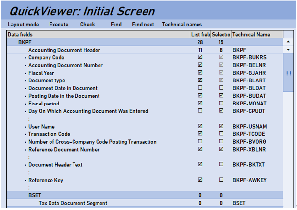 SAP QuickViewer: 6. FI회계전표 세부내역 조회 레포트 : 네이버 블로그