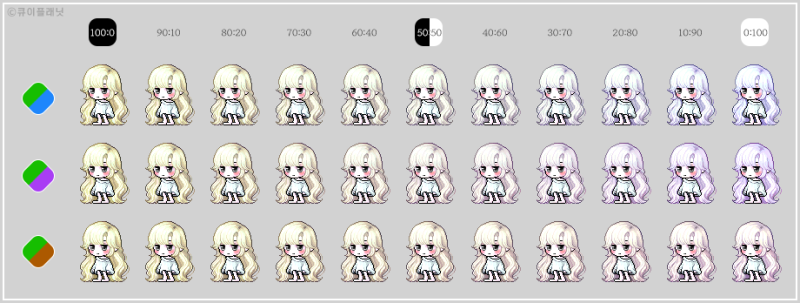 메이플스토리 문릿 헤어 ⬧︎ 커스텀믹스염색표 L 커믹표 네이버 블로그