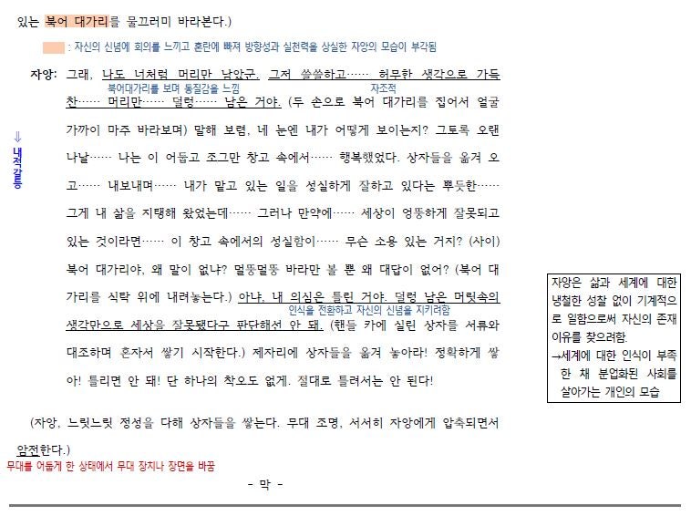 Ebs 수능특강 북어 대가리 이강백 작품 분석 및 해설 네이버 블로그