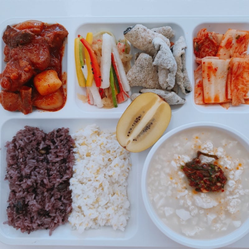 단체급식 메뉴모음짚신갈비찜 스타일로 매운돼지갈비찜 초당순두부탕해파리냉채김부각 만들기9월 구내식당 레시피 네이버 블로그