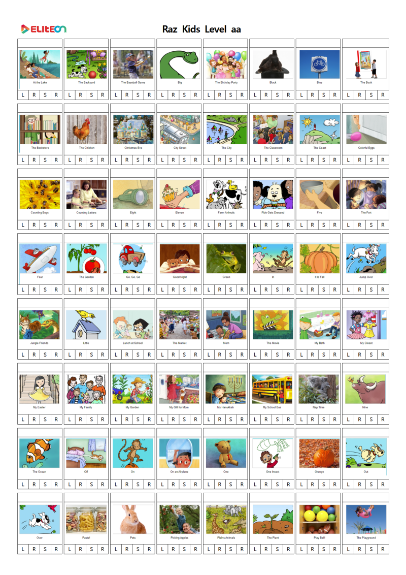 라즈키즈 Raz Kids 2021년 최신 도서목록 차트 : 네이버 블로그