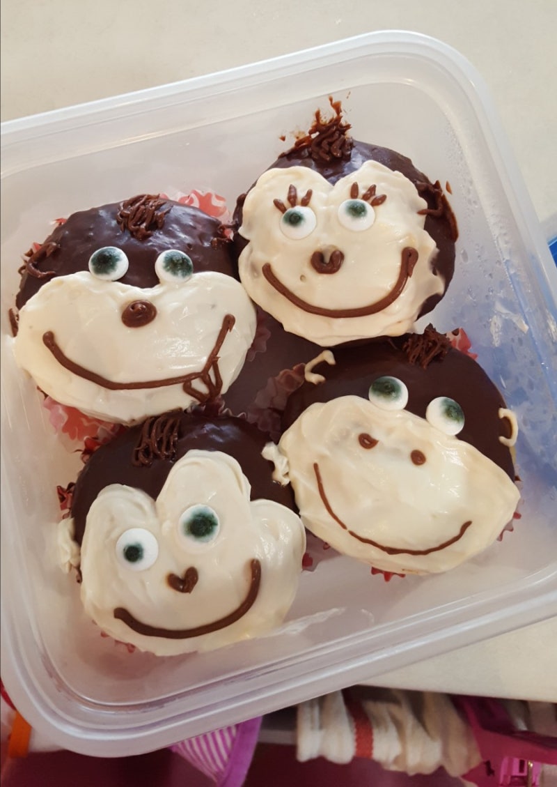 [베이킹]몽키 원숭이 컵케이크 만들었어요 : 네이버 블로그