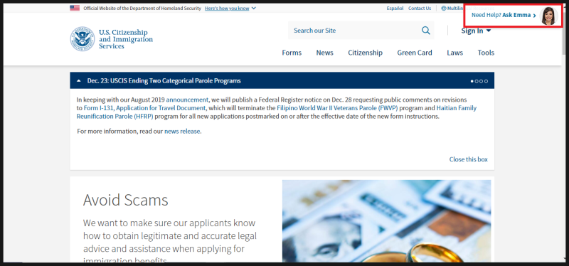 [미국 임시영주권] #2. USCIS 진행상황 알아보는법/실시간 상담원 채팅 엠마(Emma) : 네이버 블로그