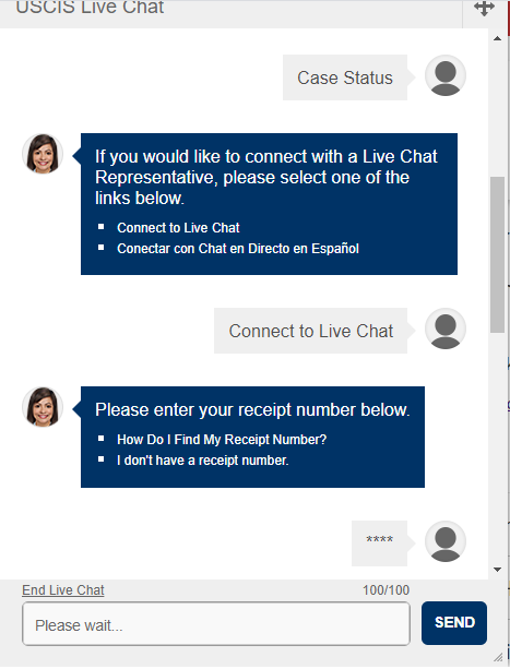 [미국 임시영주권] #2. USCIS 진행상황 알아보는법/실시간 상담원 채팅 엠마(Emma) : 네이버 블로그