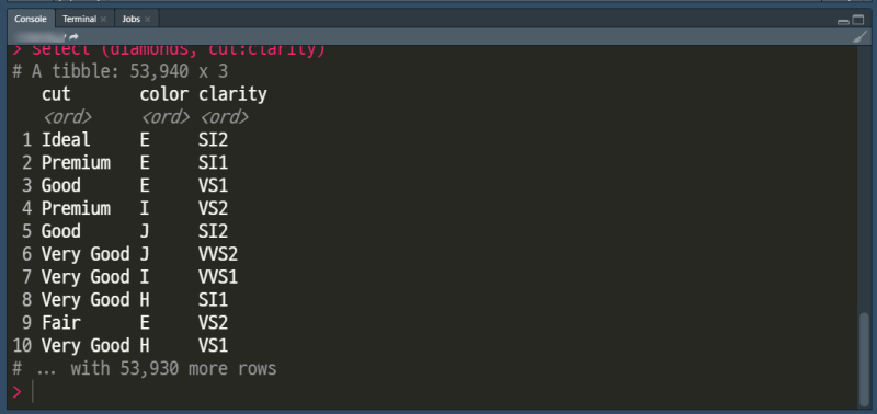 [R] dplyr:: select() (1) 기본 : 특정 변수 선택, 출력할 컬럼 선택, 원하는 열(column)로 줌인 ...