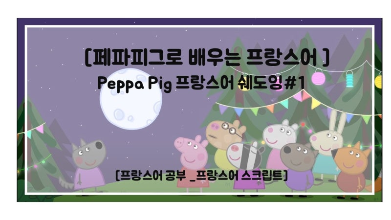 [페파피그로 프랑스어 공부 ] Peppa pig프랑스어 쉐도잉_1편 _델프(delf)준비하기_프랑스어 스크립트 : 네이버 블로그