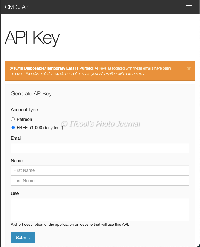 OMDb API Key 무료로 받는 법 : 네이버 블로그