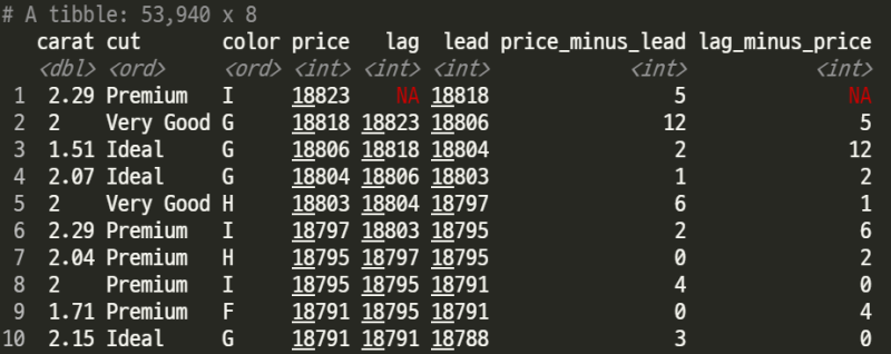[R] dplyr:: lag(), lead() : 직전 행·직후 행의 값 구하기, 레코드 값 차이 계산하기 : 네이버 블로그