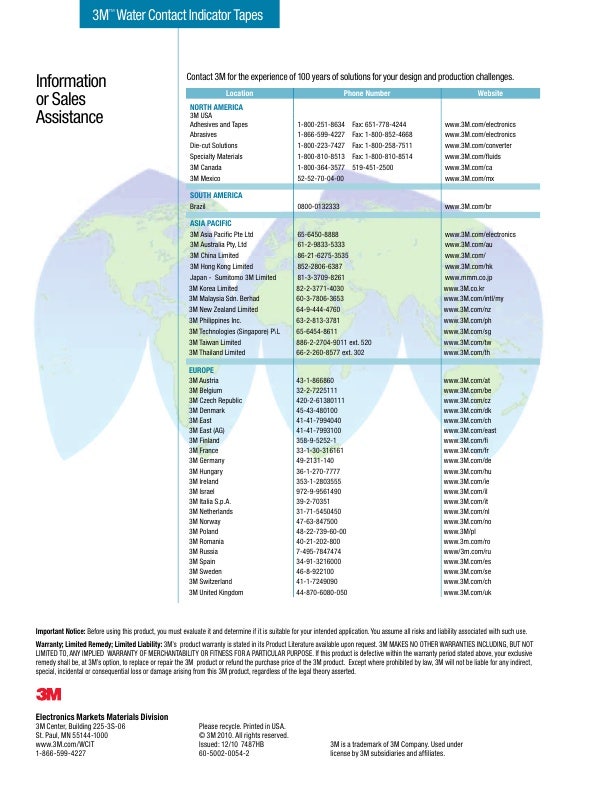 3M 침수라벨 테이프(Water contact indicator tapes), 5557, 5557NP, 5558, 5559 ...