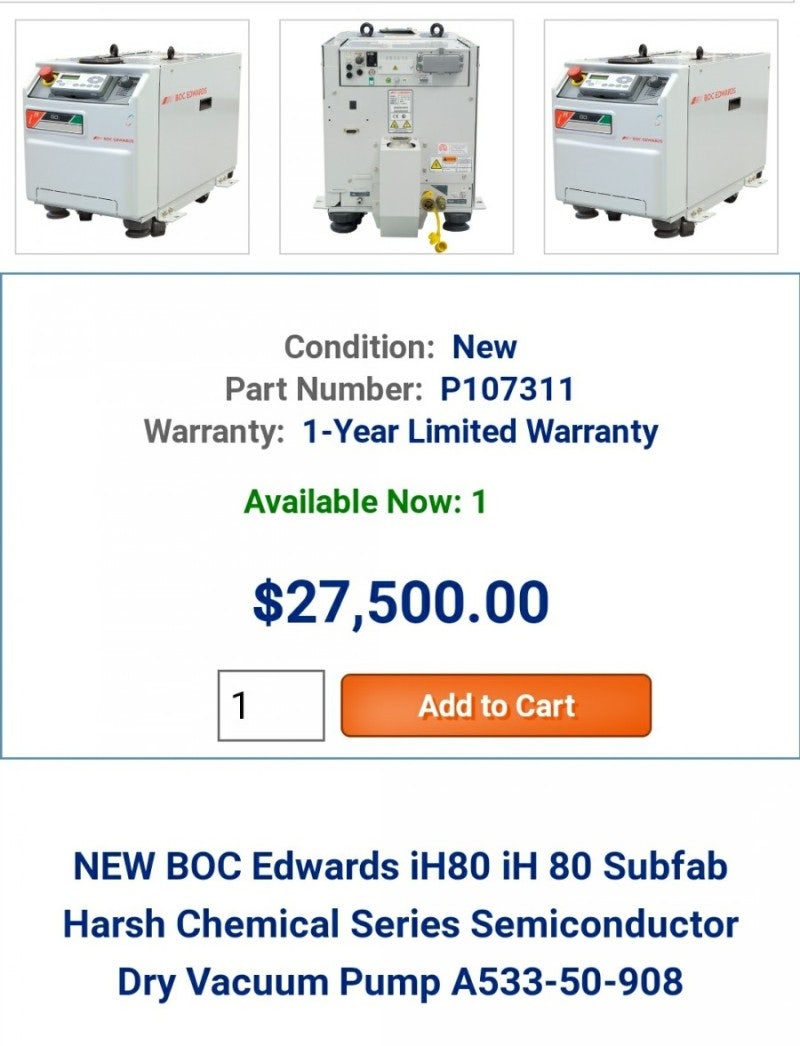 [판매완료21년 05월 천안]EDWARDS IH80 NEW LOOK DRY PUMP 에드워드 드라이 펌프 싸게 드립니다. 명절전 ...