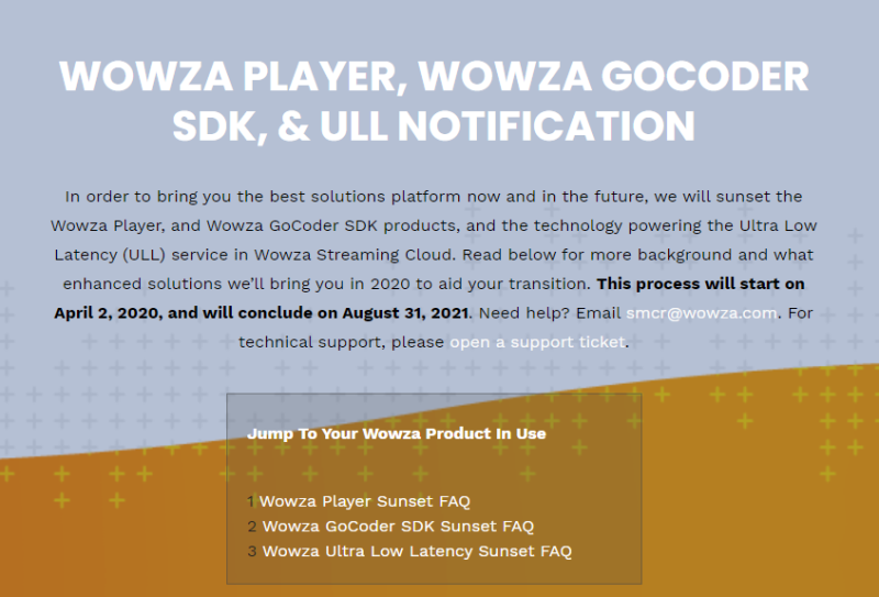 WOWZA PLAYER, WOWZA GOCODER SDK 및 ULL 지원 종료 알림 : 네이버 블로그