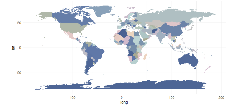 [R] mapproj:: 세계지도 그리기 (ft. ggplot(), geom_polygon()) : 네이버 블로그