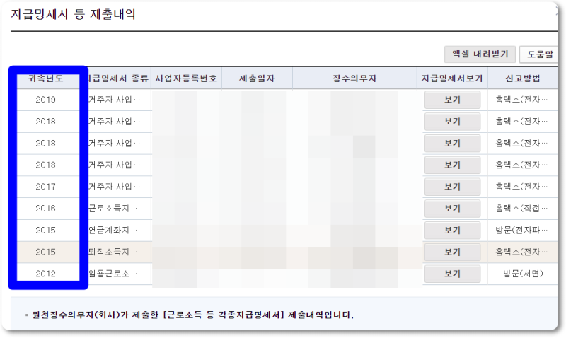 종전근무지 근로소득 원천징수영수증 국세청 홈텍스 발급방법 외 네이버 블로그