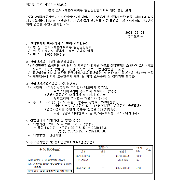 평택 고덕국제화계획지구 일반산단계획변경 승인 고시 네이버 블로그