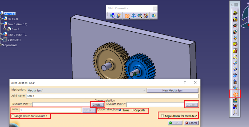[DMU-Kinematics] Gear Joint : 네이버 블로그