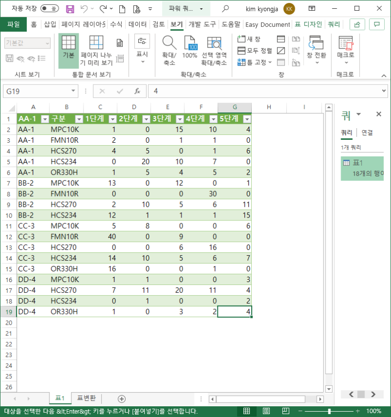 파워 쿼리를 이용하여 나열된 여러 개 표 한 개의 Db로 통합하기 엑셀강사김경자 네이버 블로그