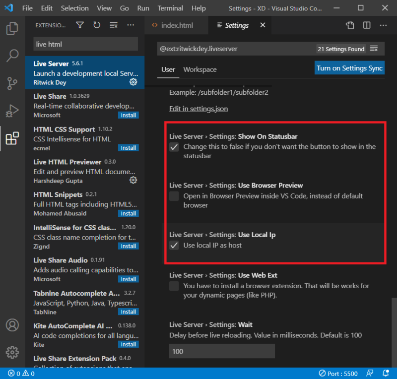 visual studio code 'live server'(실시간미리보기) 오류 해결 방법 : 네이버 블로그