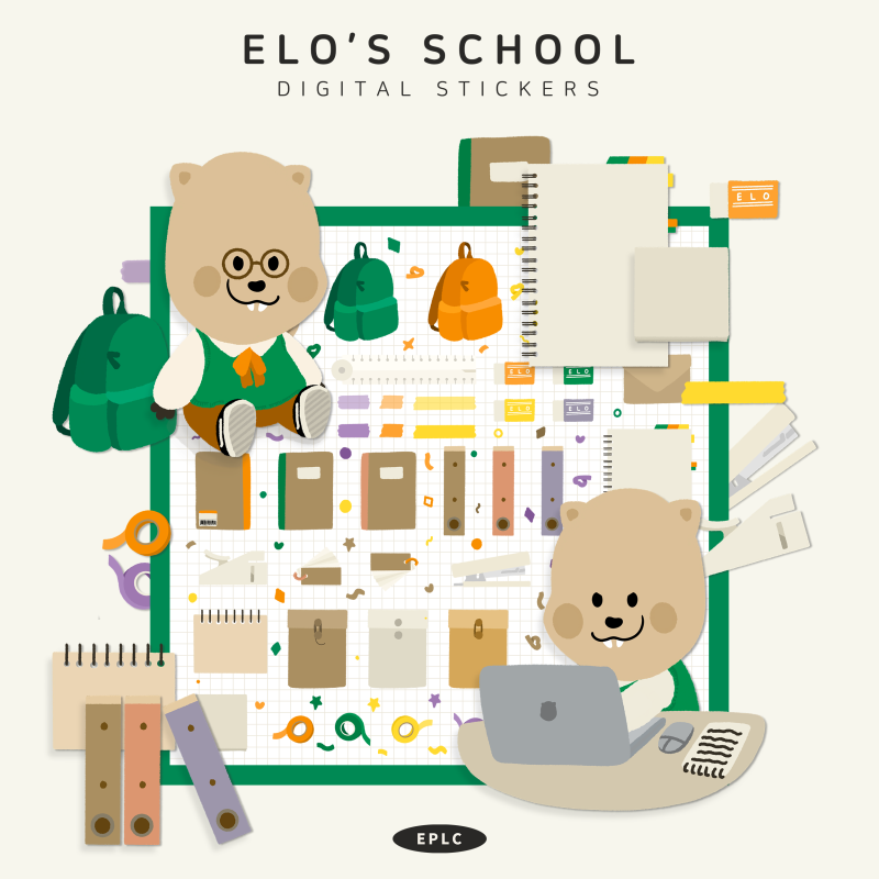 [굿노트5 / 노타빌리티 / 노트쉘프] 스티커 무료 공유 _ ELO'S SCHOOL 새학기 학교생활 ( PNG / FREE ...